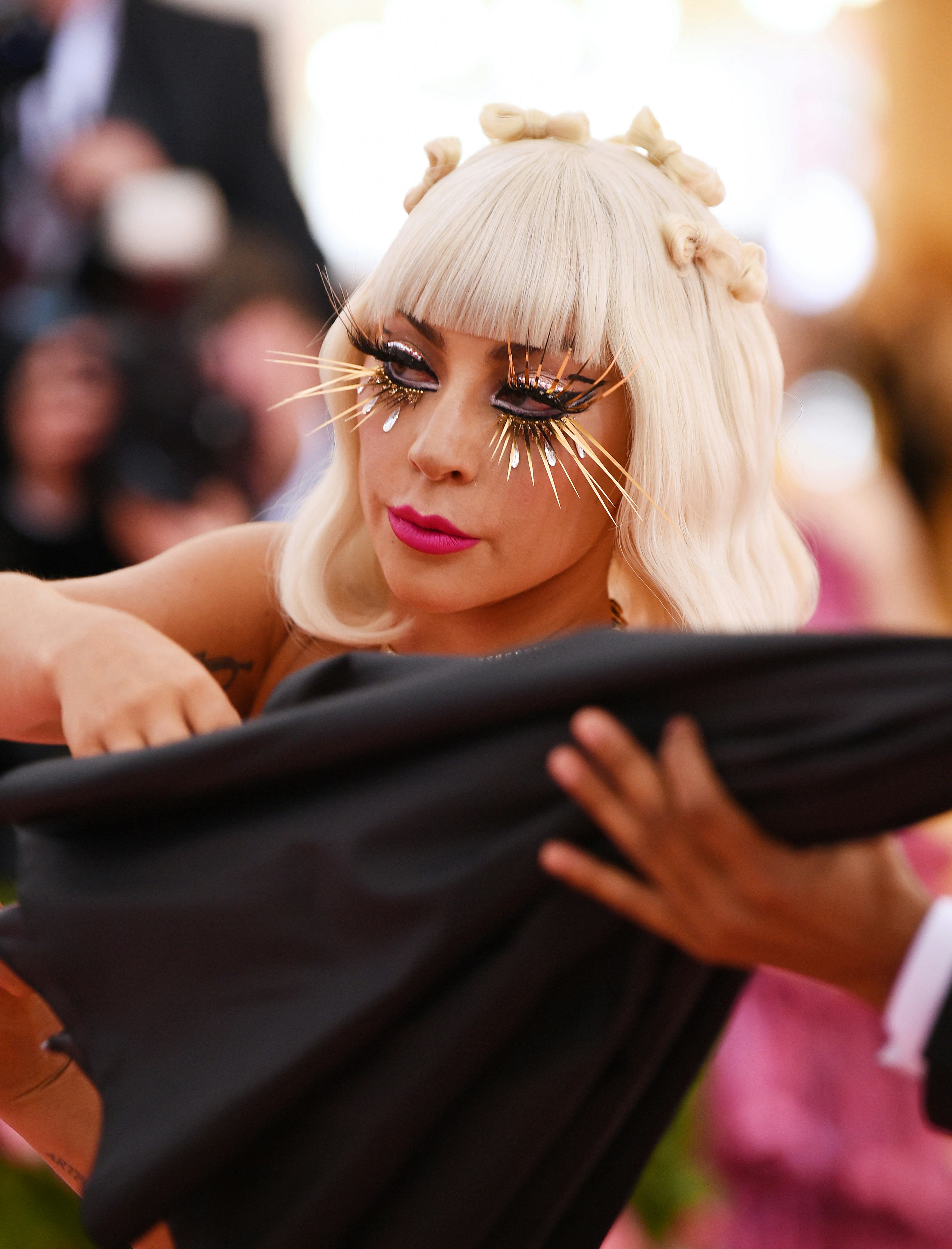 Lady Gaga's Met Gala Eyelashes Were So Heavy That Her Eyes Had To Be ...