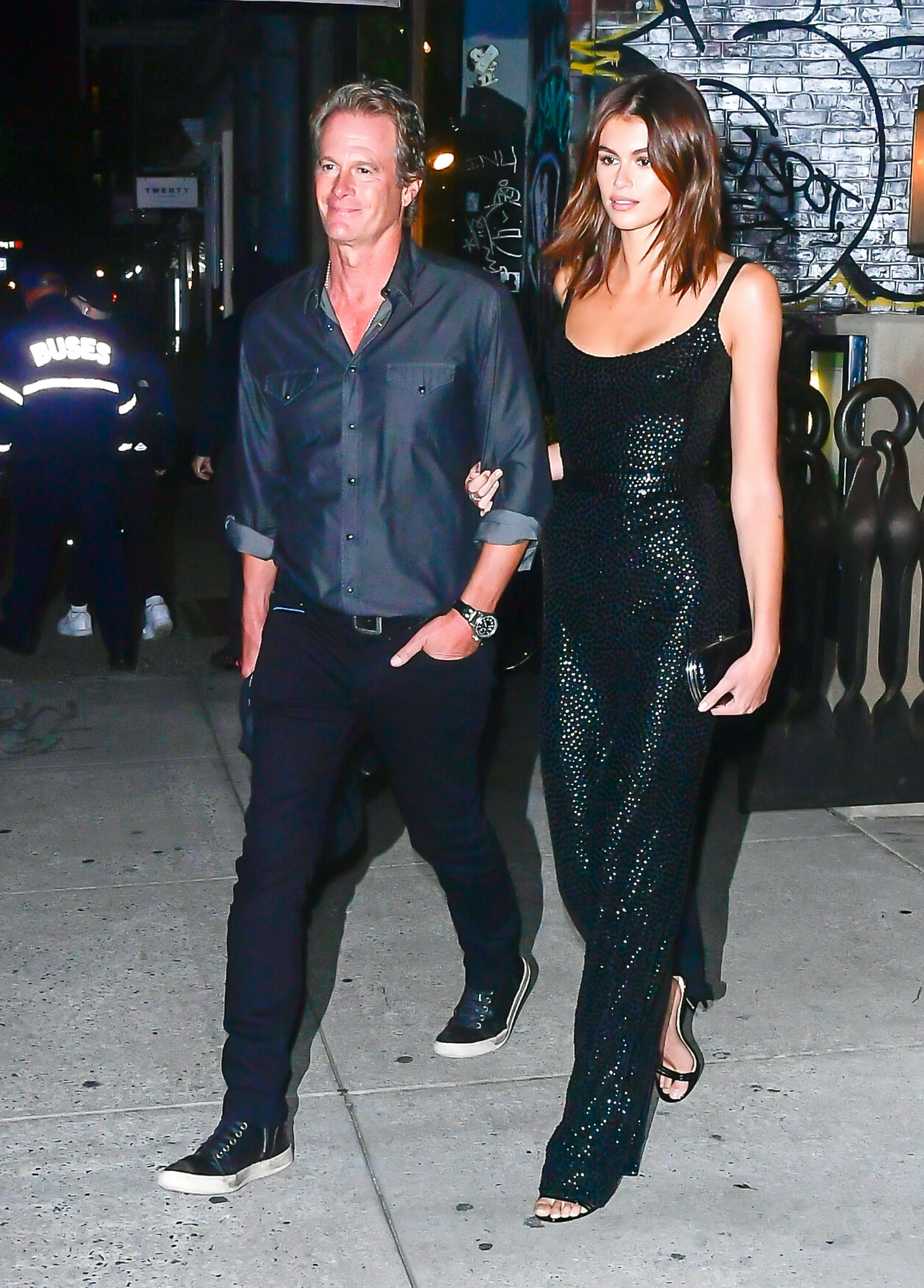 Kaia Gerber Grabs Dinner with Her Father, Rande Gerber, Ahead of DKMS Gala