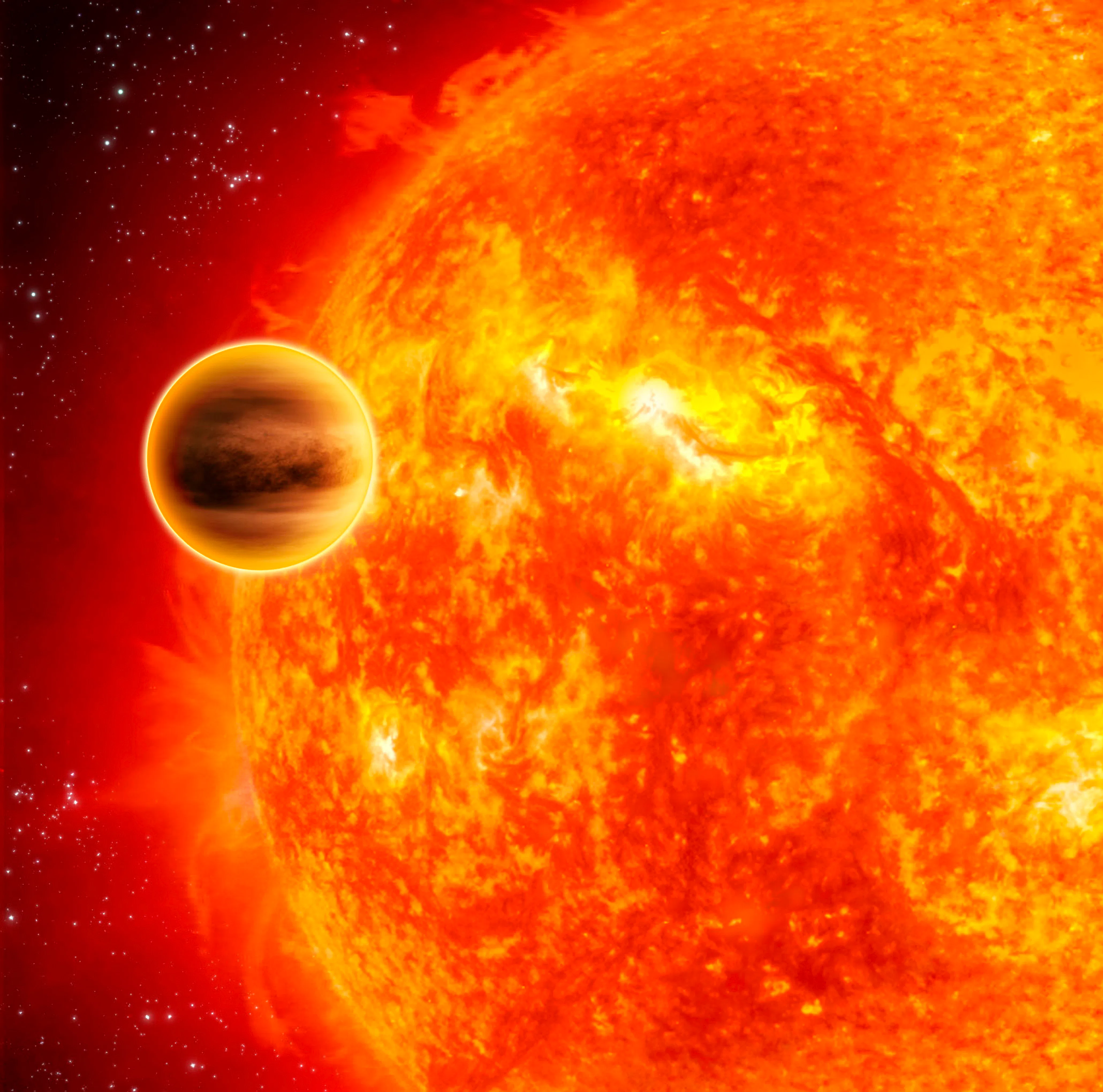 This fiery Jupiter-sized world is locked in a death spiral with its ...