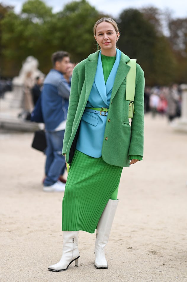 Paris Fashion Week's Best Street Style Has A Green Theme