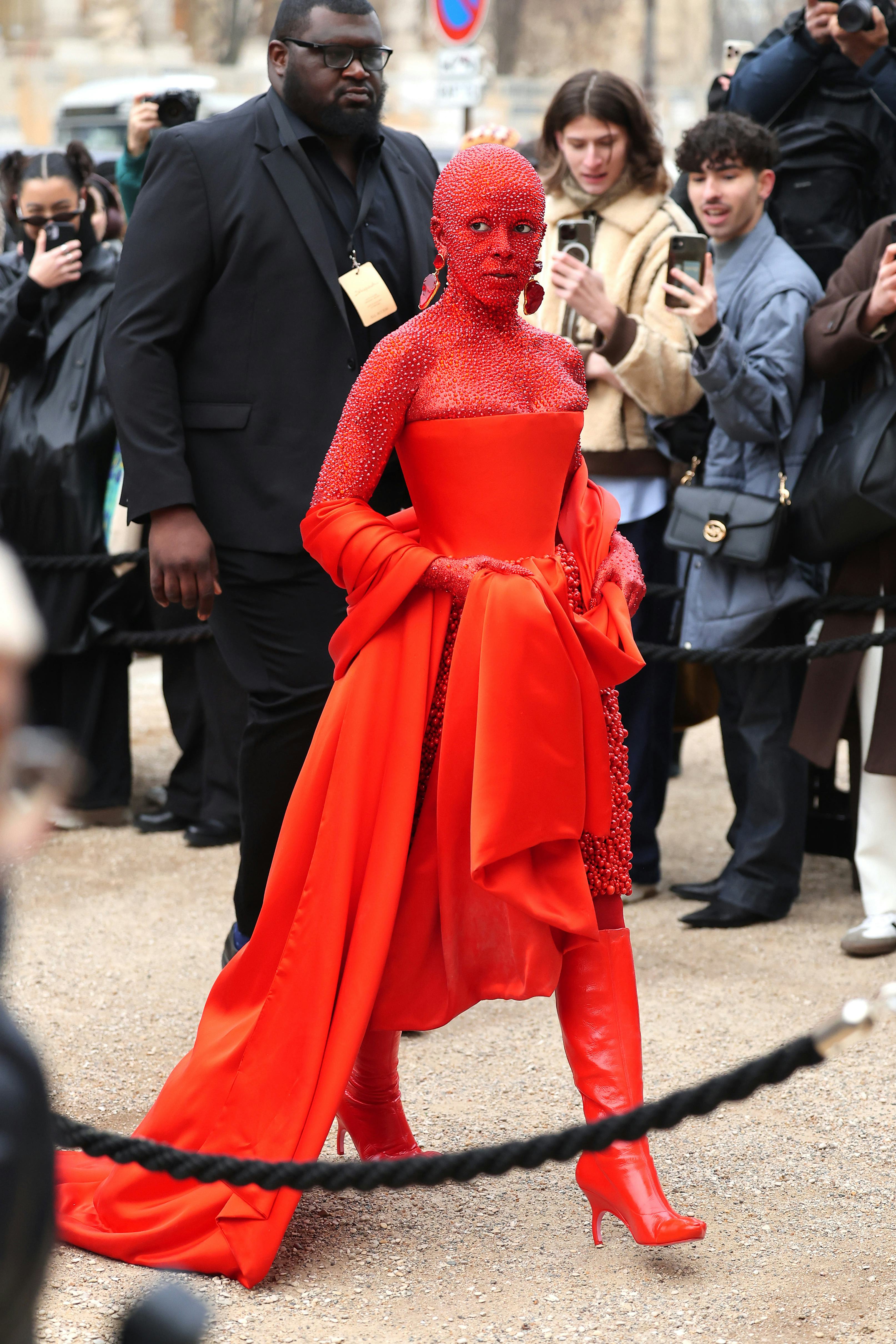 Doja Cat's Schiaparelli Red Look Took Five Hours To Create