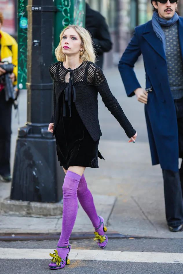 New York Fashion Week's Street Style Included A Fishnet Comeback