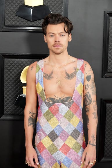 Harry Styles Brought Nipples & Sequins To The Grammys 2023 Red Carpet