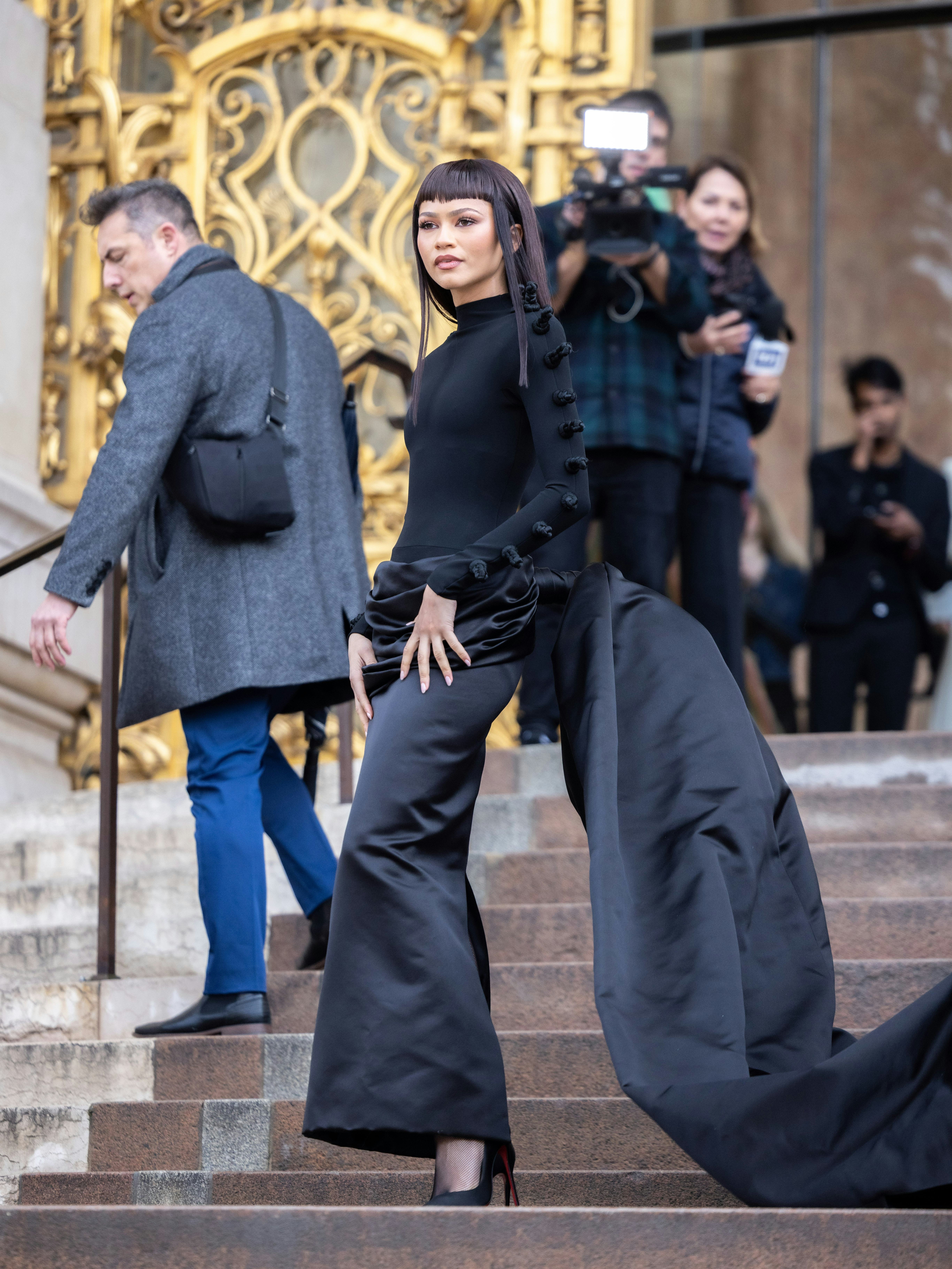 Zendaya Wore an LBD With Built-In Spikes at the Schiaparelli Show