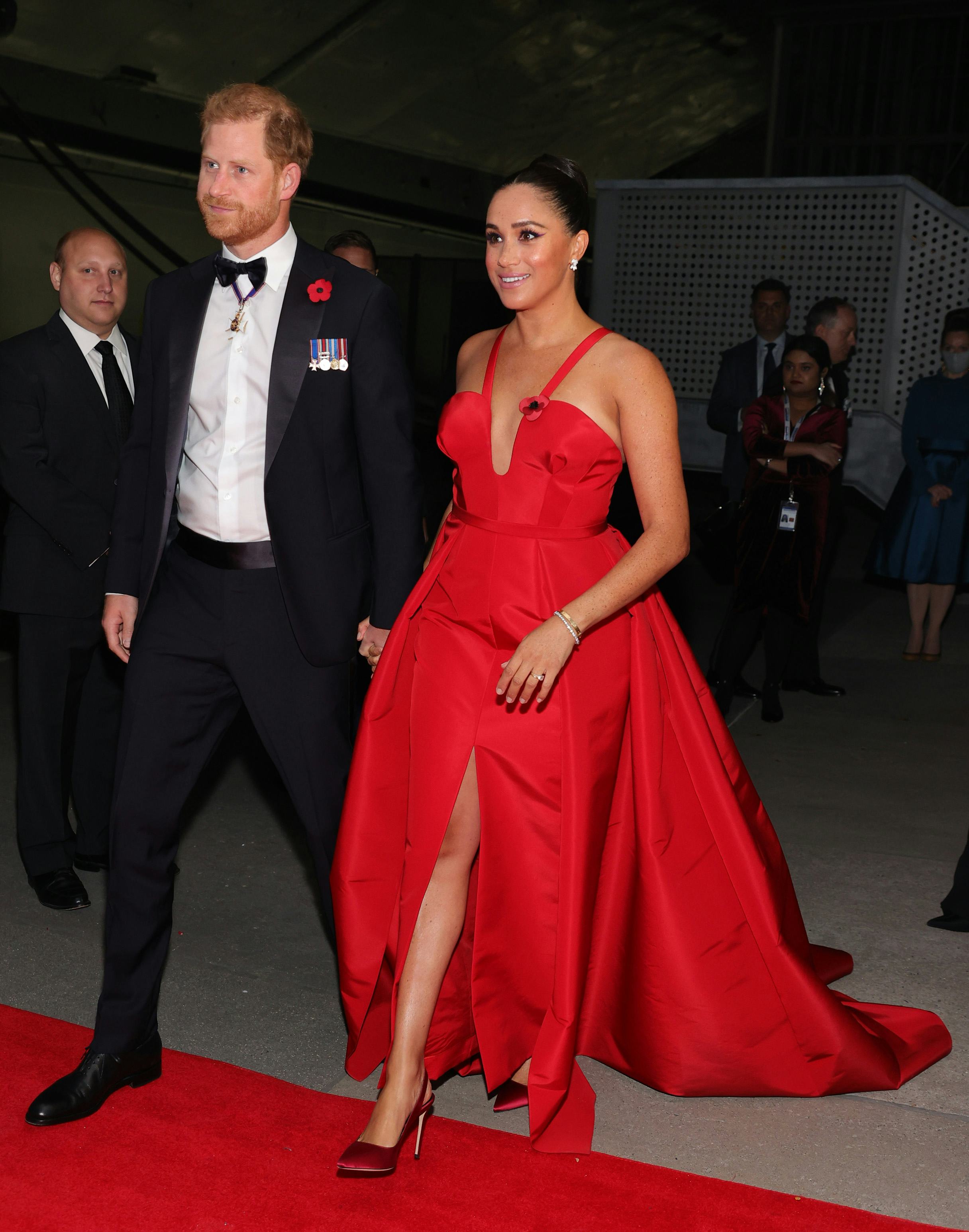 Meghan Markle Re-Wore The Red Carolina Herrera Dress She Debuted Three ...