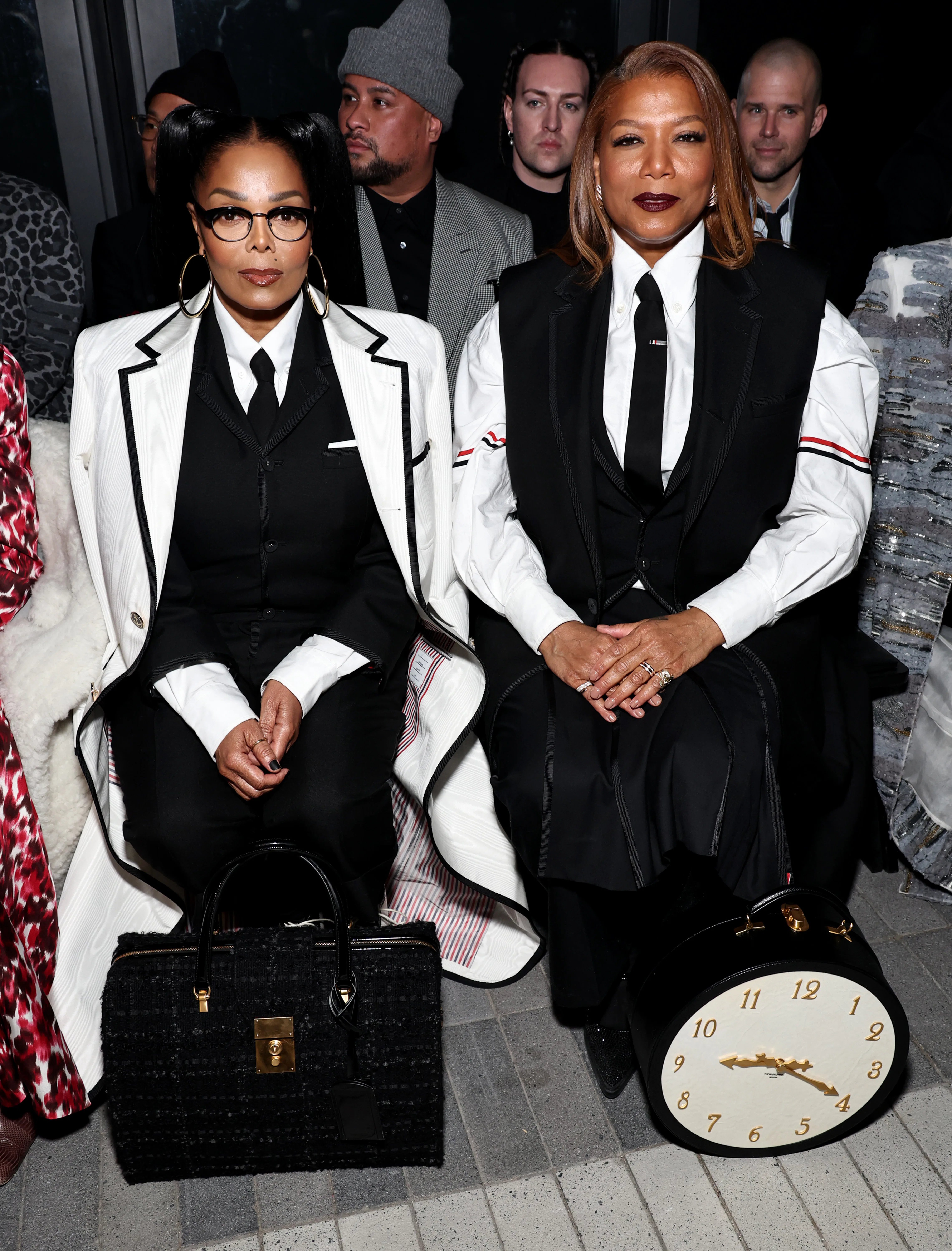 Janet Jackson & Queen Latifah Arrived At Thom Browne In Coordinating ...