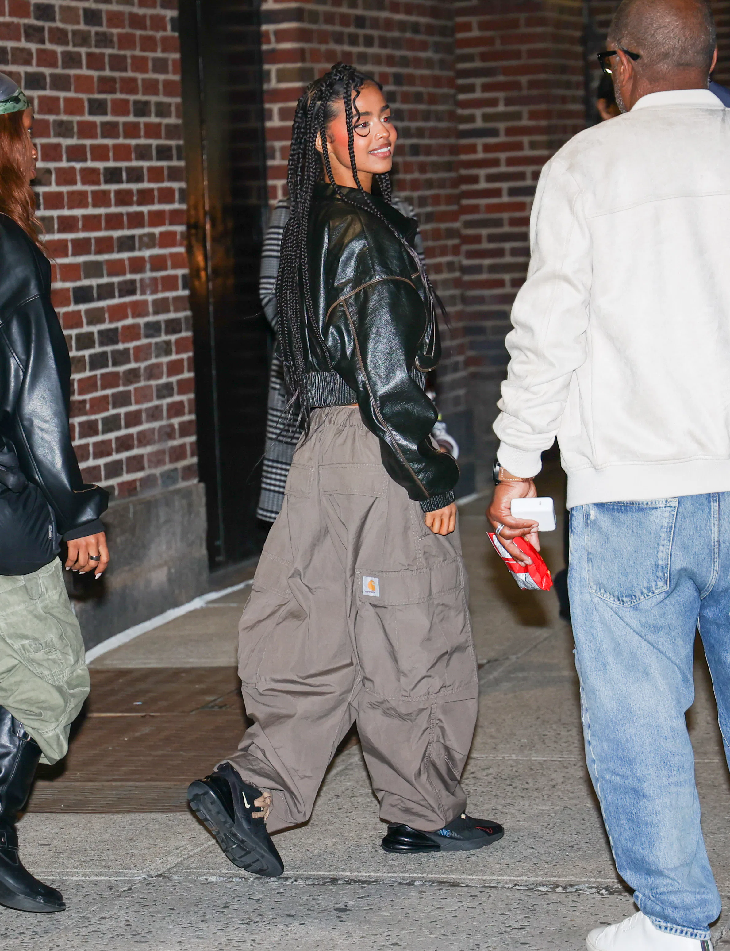 Tyla Balances a Tiny Ab-Baring Crop Top With Baggy, Baggy Cargo Pants