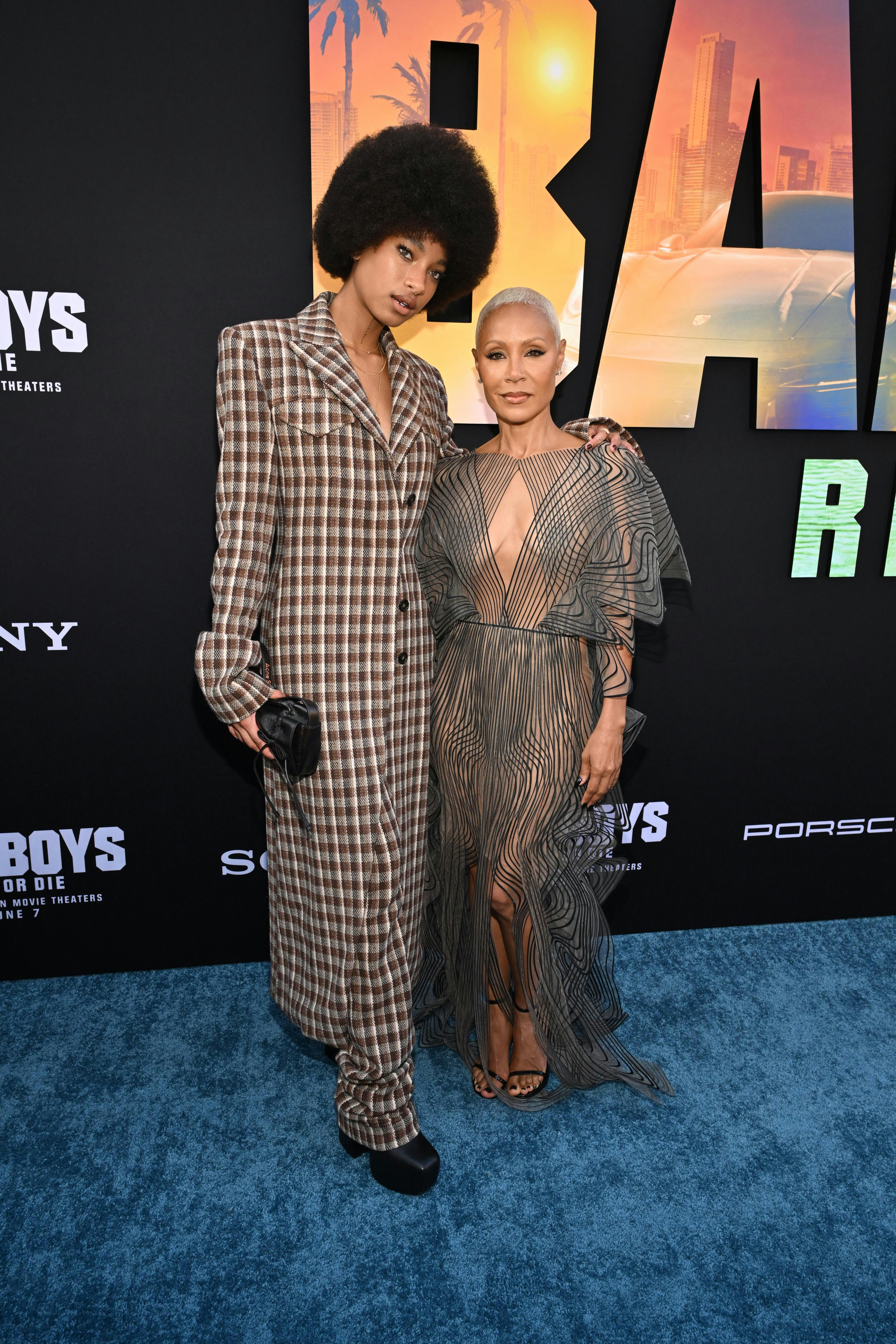 Jada & Willow Smith Bring the Paris Runways to the 'Bad Boys' Red Carpet