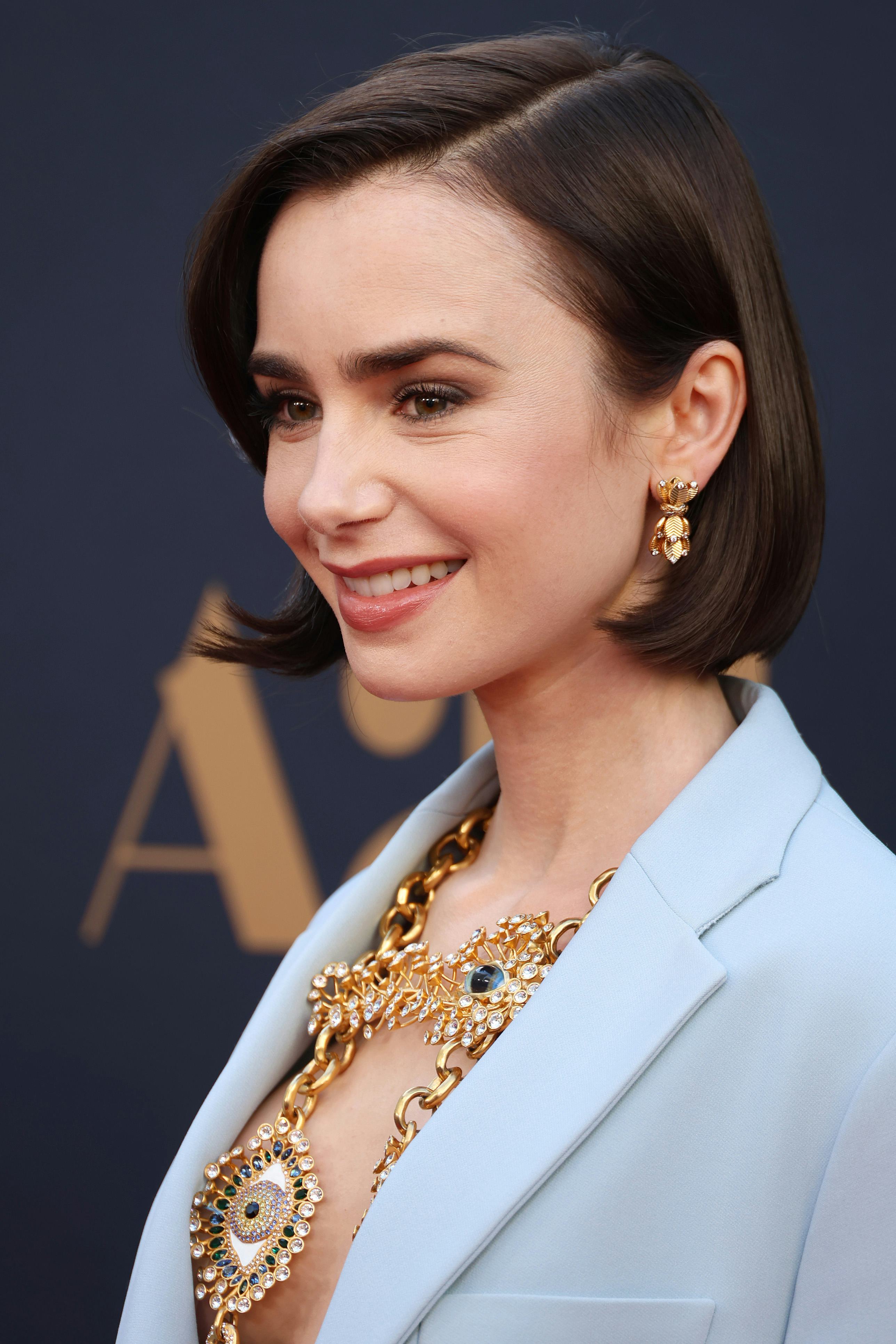 Lily Collins' New Bob Haircut Adds Instant Retro Charm To Her Look