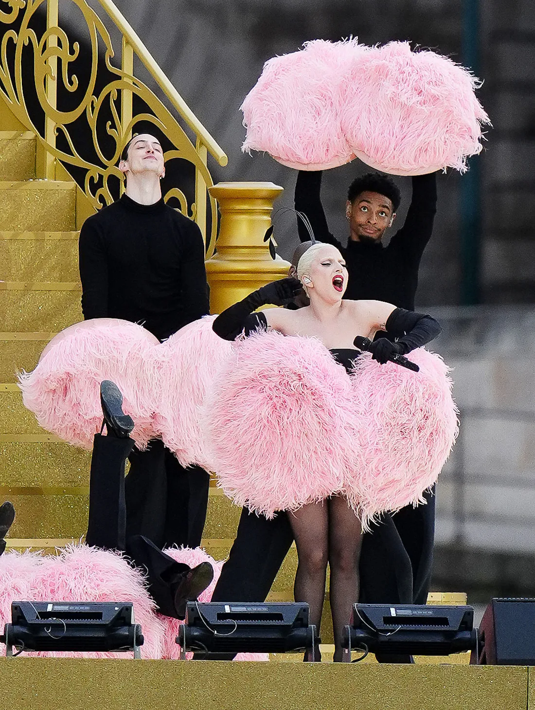 Lady Gaga's 2024 Olympics Outfit Was 'Moulin Rouge'-Coded Lingerie