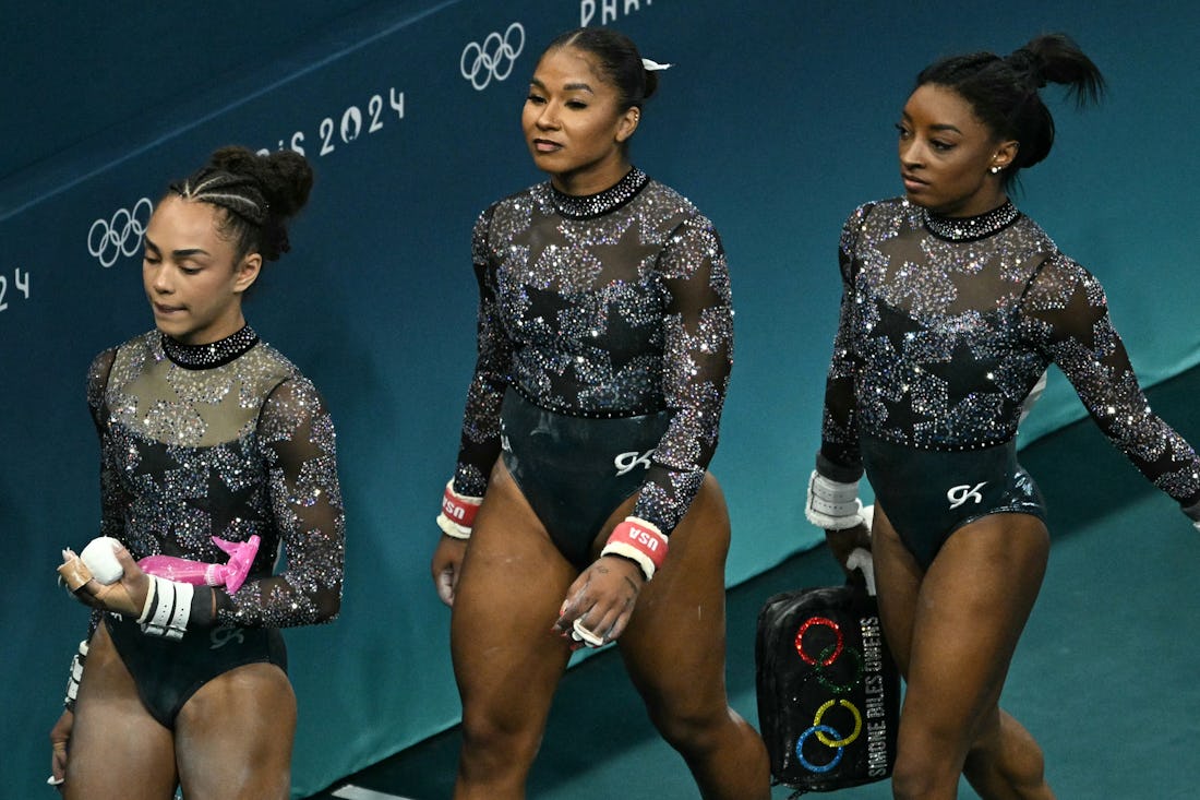 Simone Biles’ 1st Team USA Uniform Was Sheer, Bedazzled, & $3,000