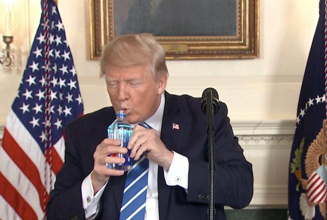 Donald Trump Chugged Water On Screen & Marco Rubio Was All Over It