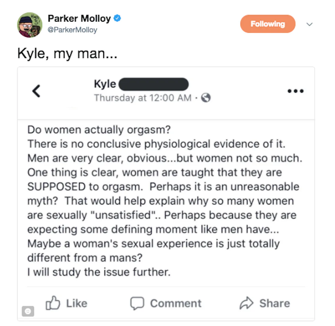 This Man’s Post About How Women Can’t Orgasm Is Going Viral Because Of ...