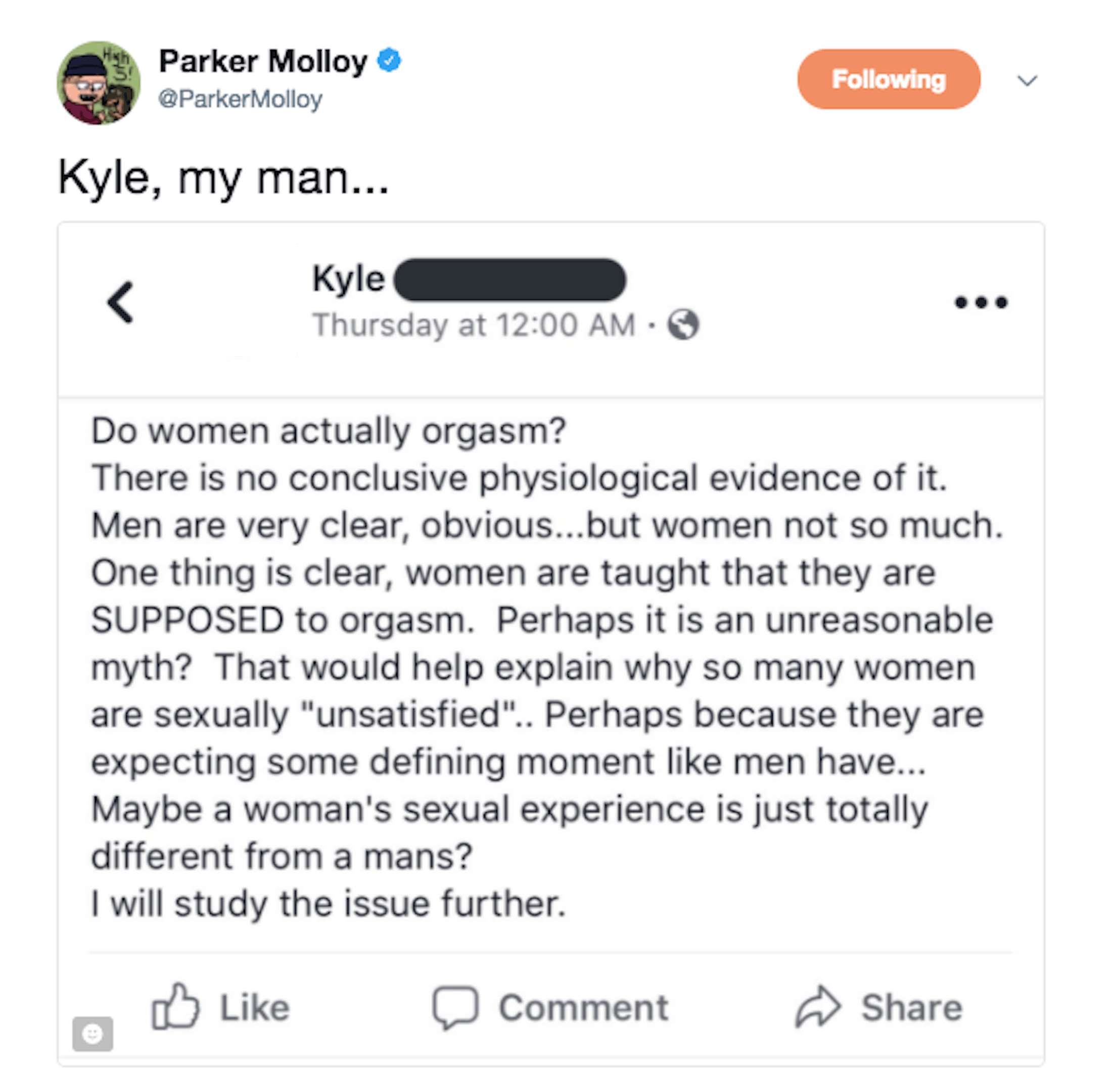 This Mans Post About How Women Cant Orgasm Is Going Viral Because Of The Hilarious Twitter