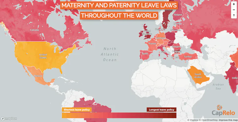 This Map Of Paid Leave Laws Around The World Shows That The US Is *Way ...