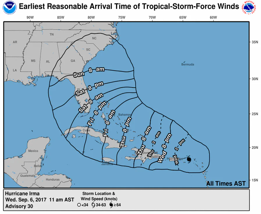 This Map Of Hurricane Irma’s Path Over The Caribbean Shows Where Its ...