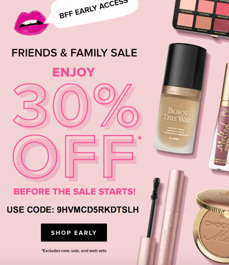 When Is Too Faced's Friends & Family Sale? Here's How To Get The 30% ...