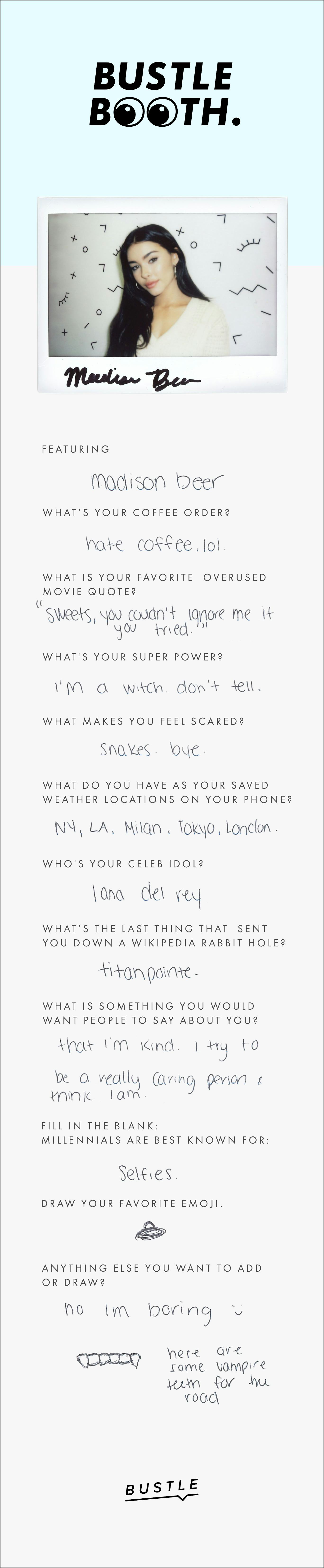 Singer Madison Beer Takes On The Bustle Booth