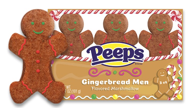Peppermint Bark Peeps Just Hit Shelves & They Are Coated In Dark Chocolate