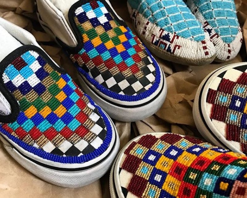 This Native American Artist Hand-Beads Vans In Traditional Indigenous ...