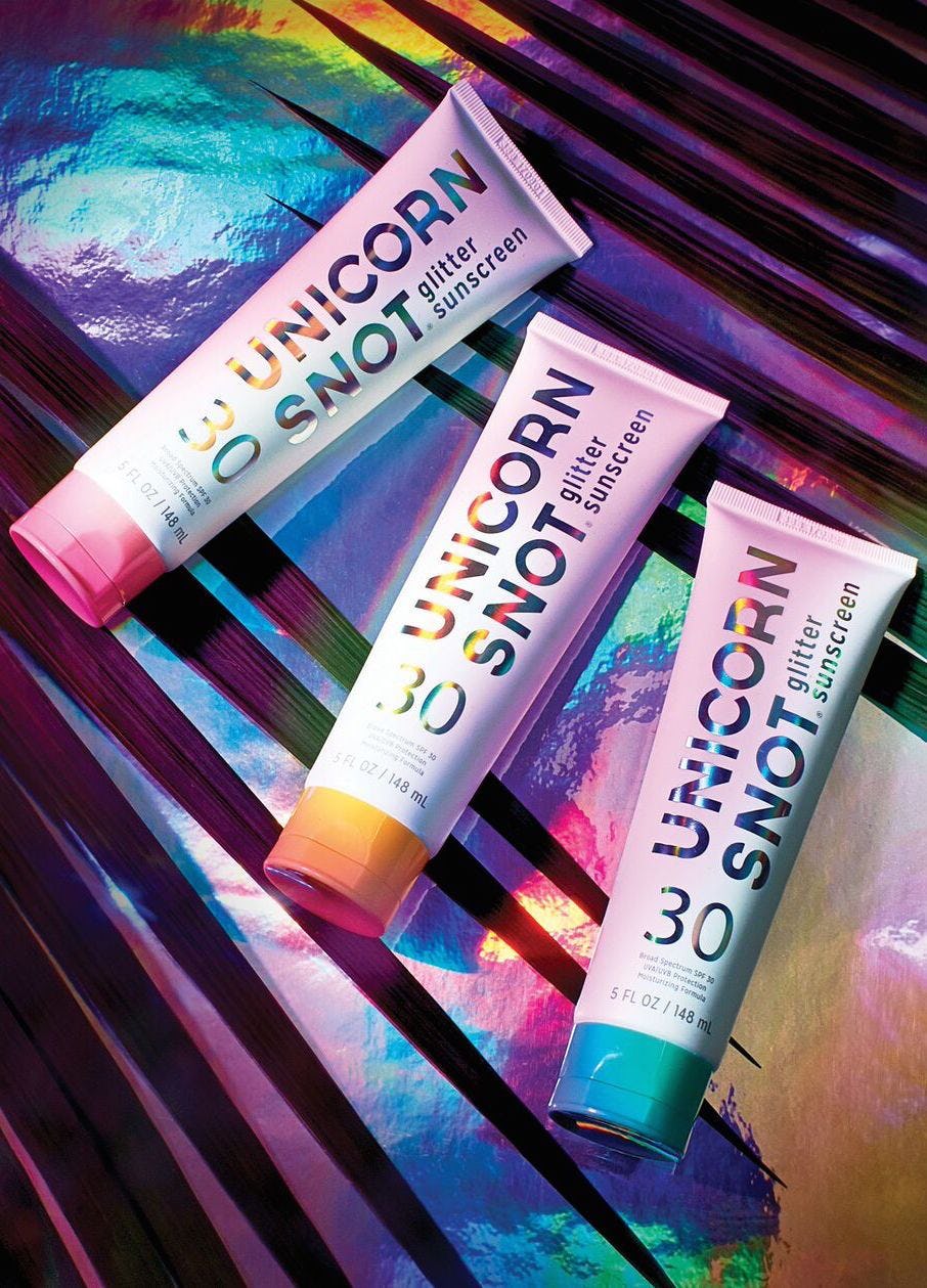 Unicorn Snot Glitter Sunscreen Needs To Find Its Way To Your Beach Bag ...