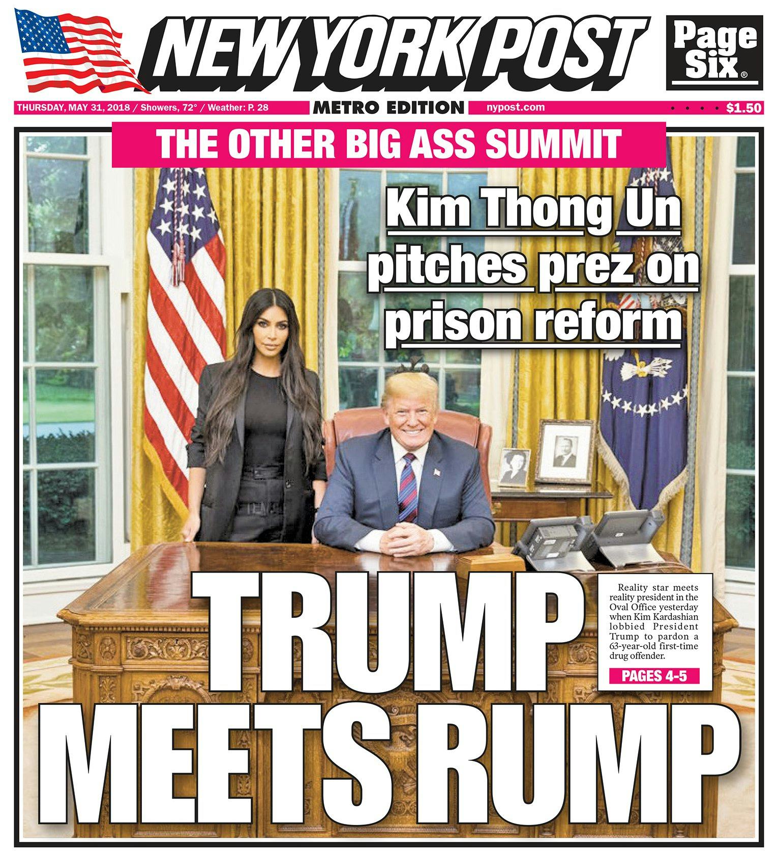 The 'New York Post's Kim Kardashian & Trump Cover Is Getting Blasted ...