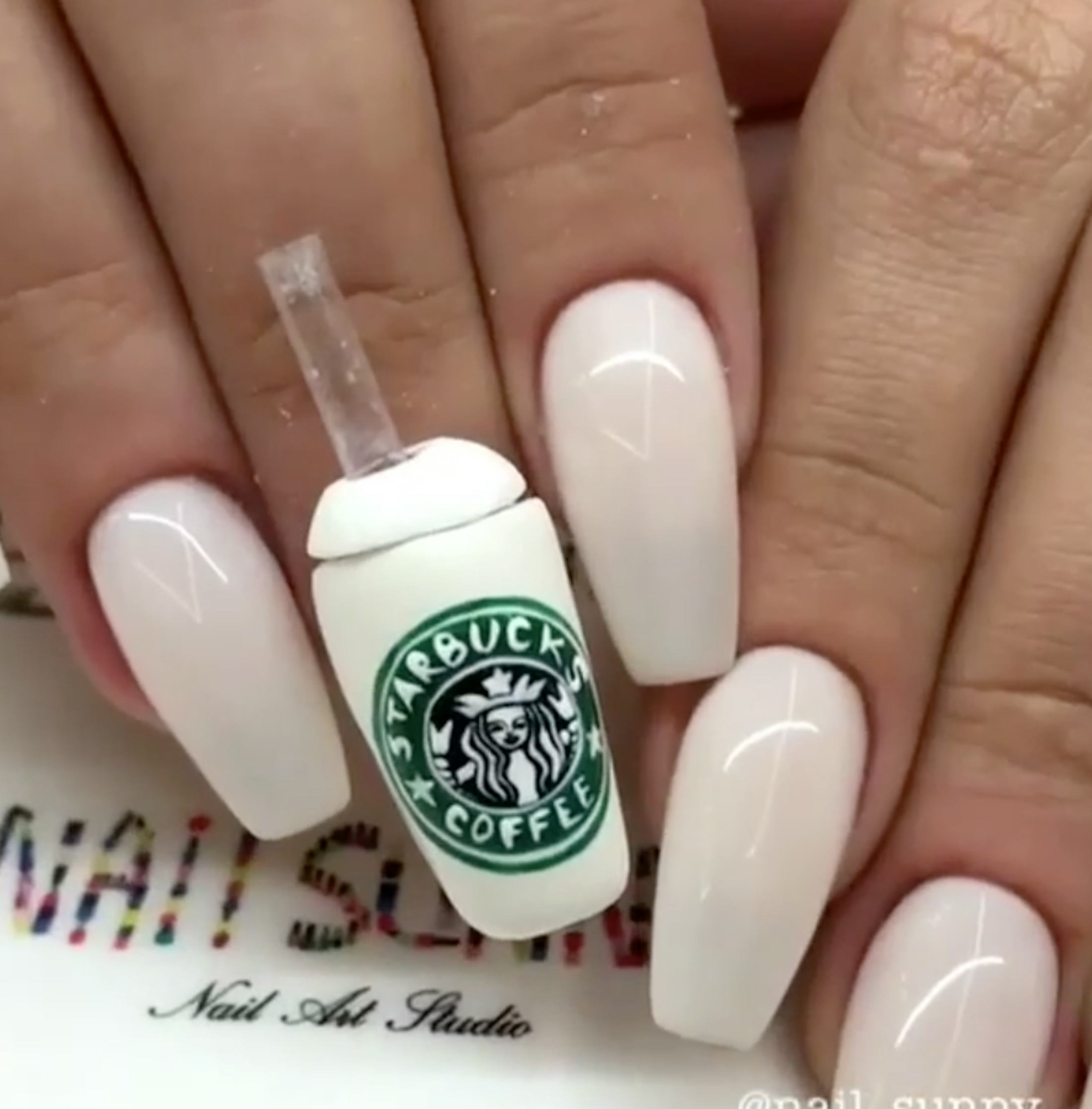 This Starbucks Coffee Cup Manicure That You Can Actually Drink Out Of ...