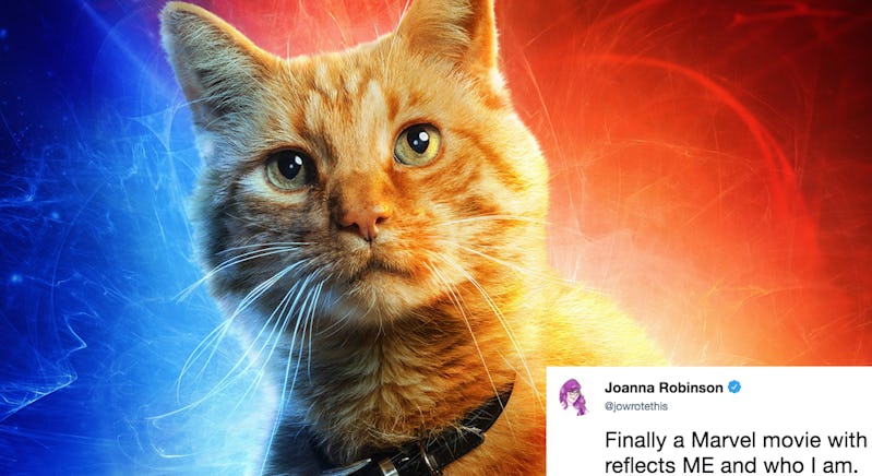 The 'Captain Marvel' Cat In The Movie's New Poster Has Twitter Totally ...