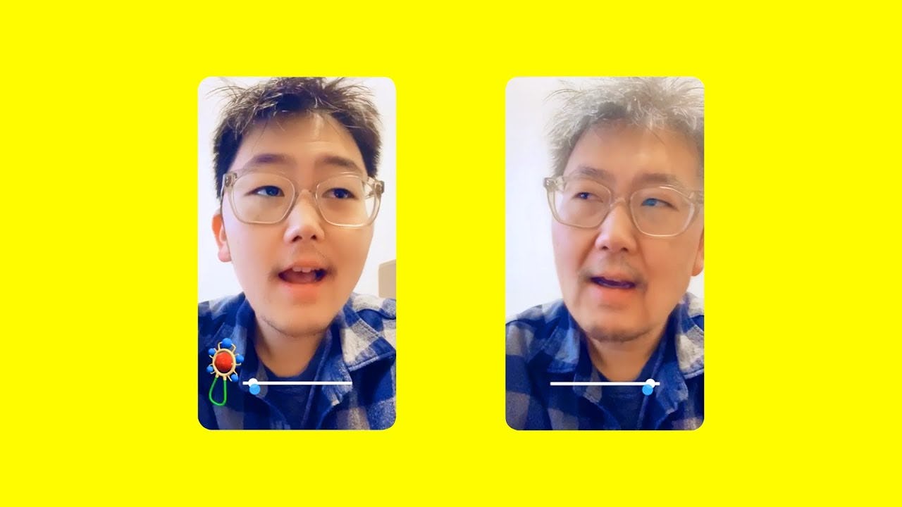 Snapchat’s newest filter is an aging and de-aging slider