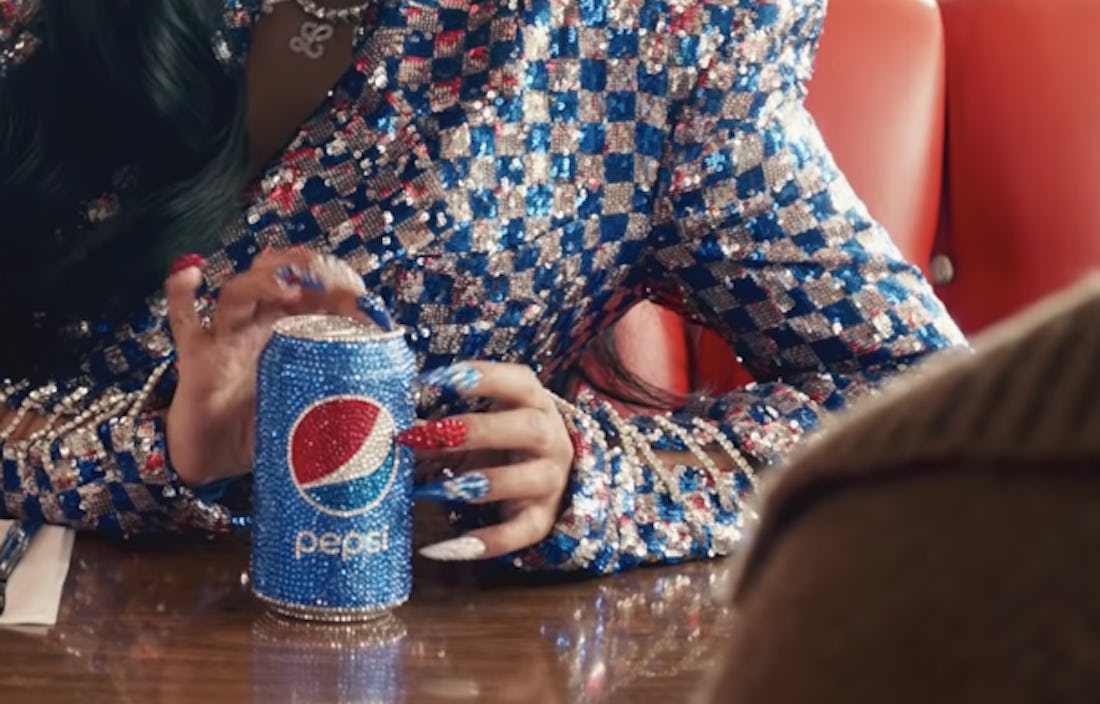 Cardi B's Super Bowl Pepsi Ad Nails Had Nearly 500 Swarovski Crystals ...
