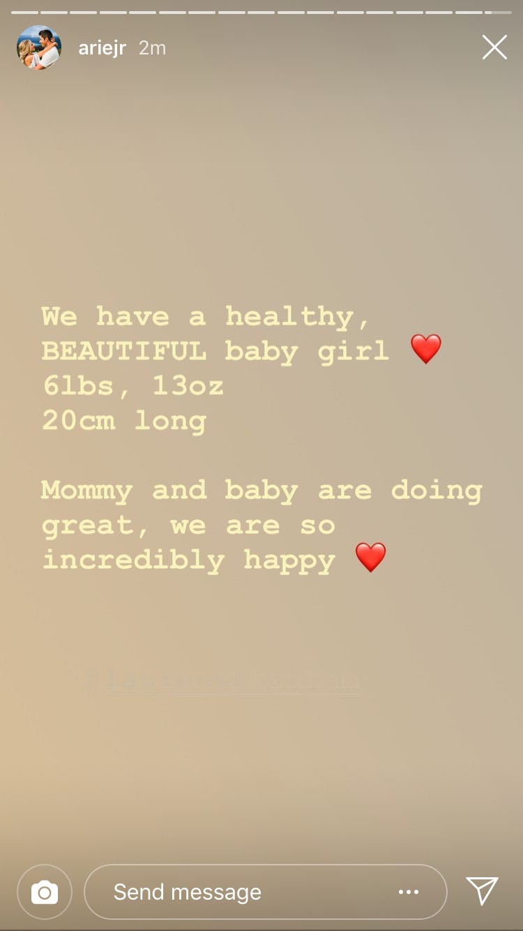 Arie & Lauren Welcomed Their First Child & Here's Everything 'Bachelor ...