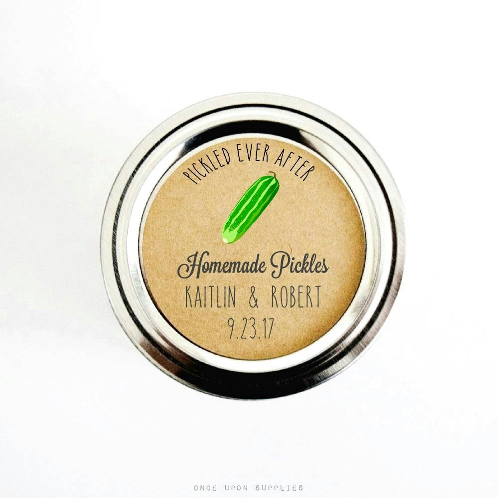 Personalized Pickle Wedding Favors Are Here To Dill-ight Your Guests