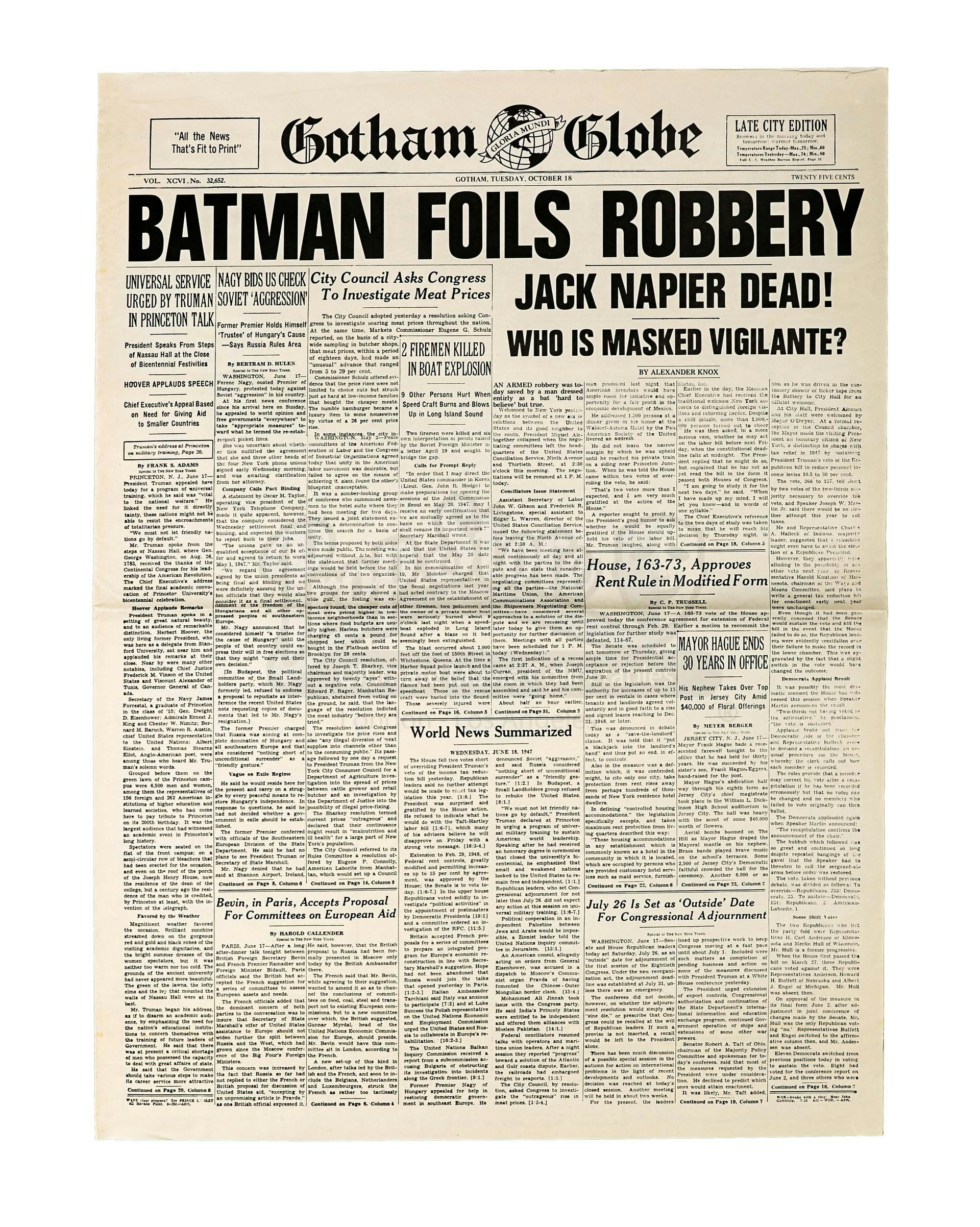 Batman Props and Costumes Up for Auction