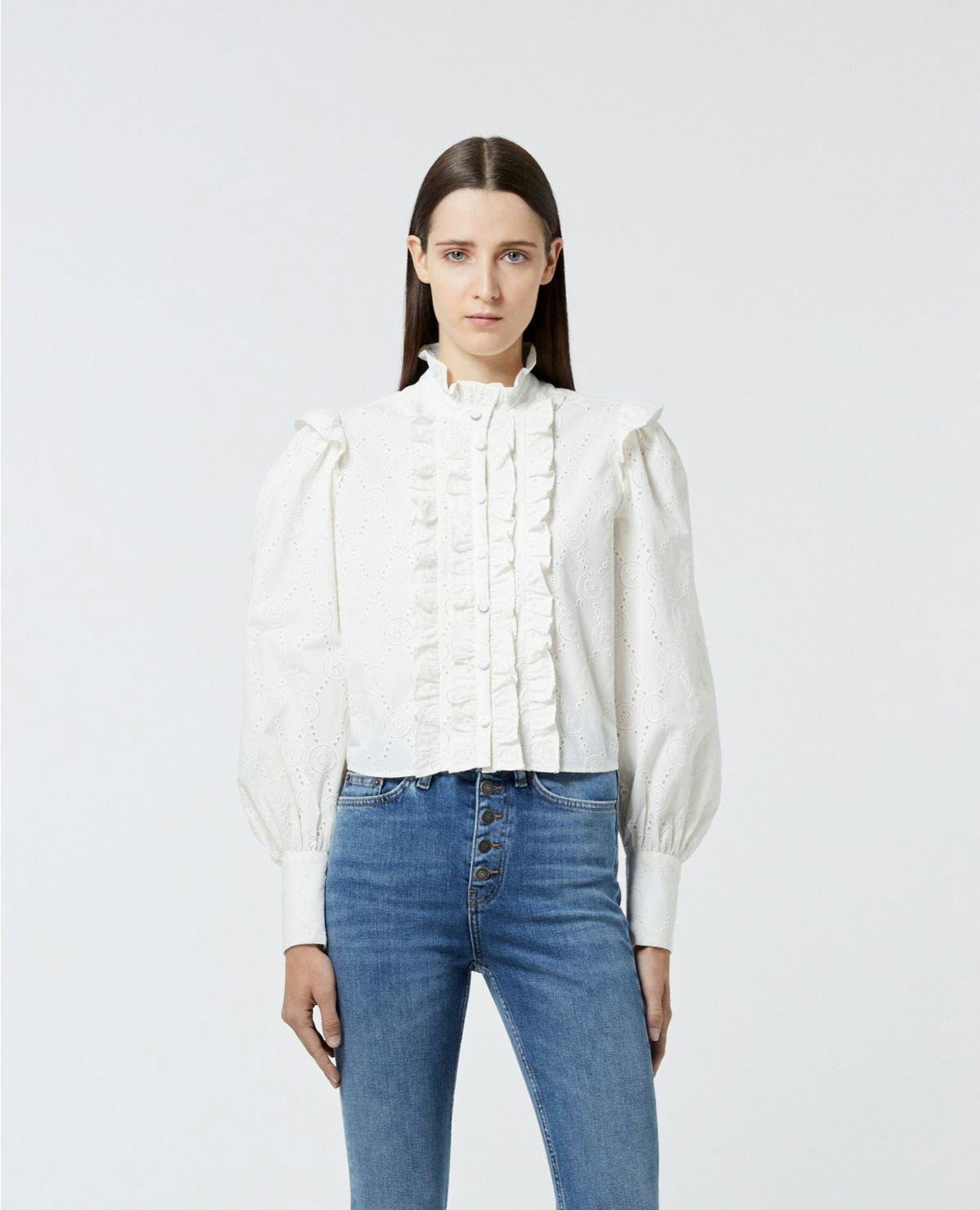 Statement Collar Tops With Ruffles, Ties, & More For Fall 2020