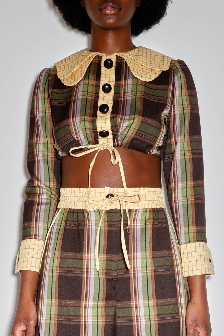 Statement Collar Tops With Ruffles, Ties, & More For Fall 2020