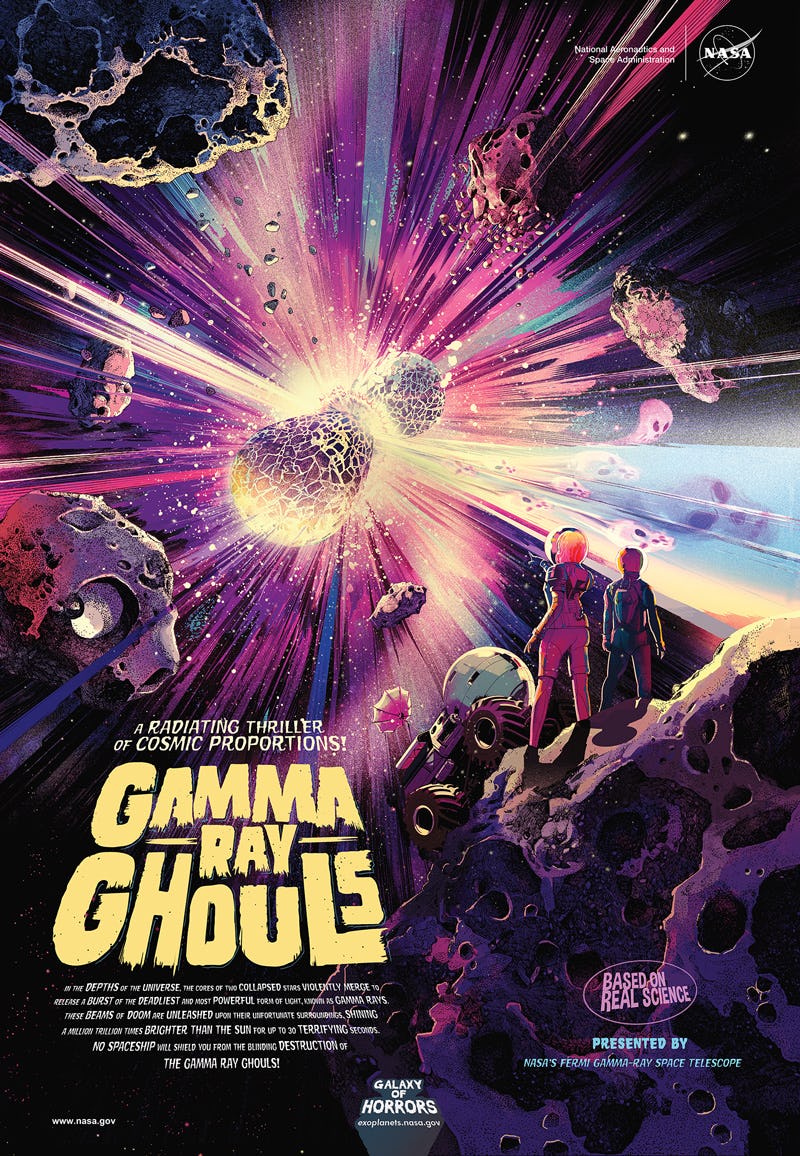 6 spooky space posters for a galactic Halloween