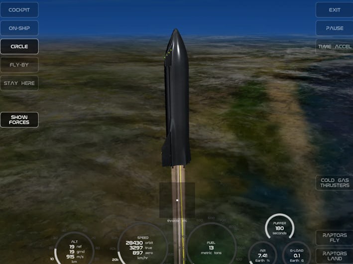 Try flying the SpaceX Starship rocket with this new iOS flight simulator