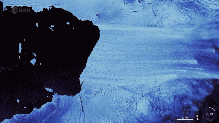 Time-lapse video captures massive iceberg breaking off glacier in ...