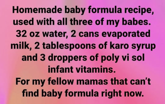 The Emergency Baby Formula Substitute Posts On Social Media Aren't ...