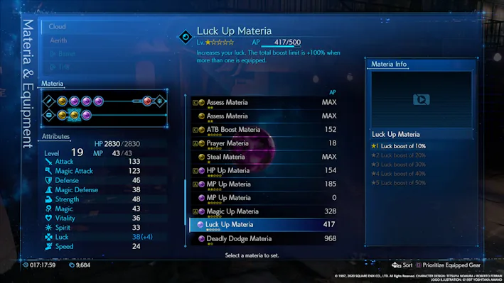 ‘Final Fantasy 7 Remake’ stats: What do Luck, Vitality, and Spirit do?