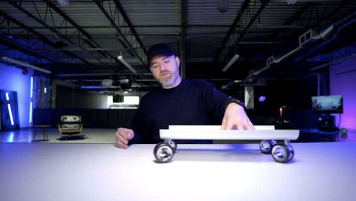 I wanted to see someone skate Apple's $700 Mac Pro wheels. Braille ...