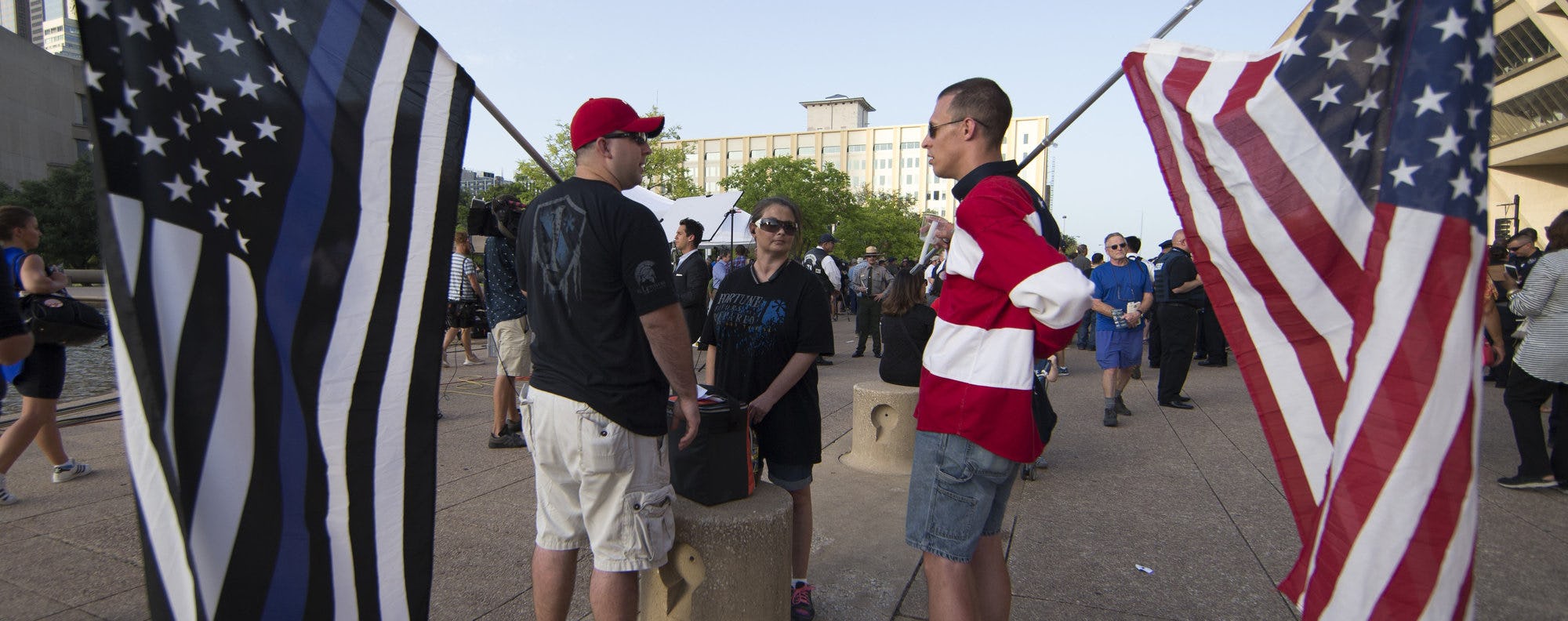The short, fraught history of the “thin blue line” American flag