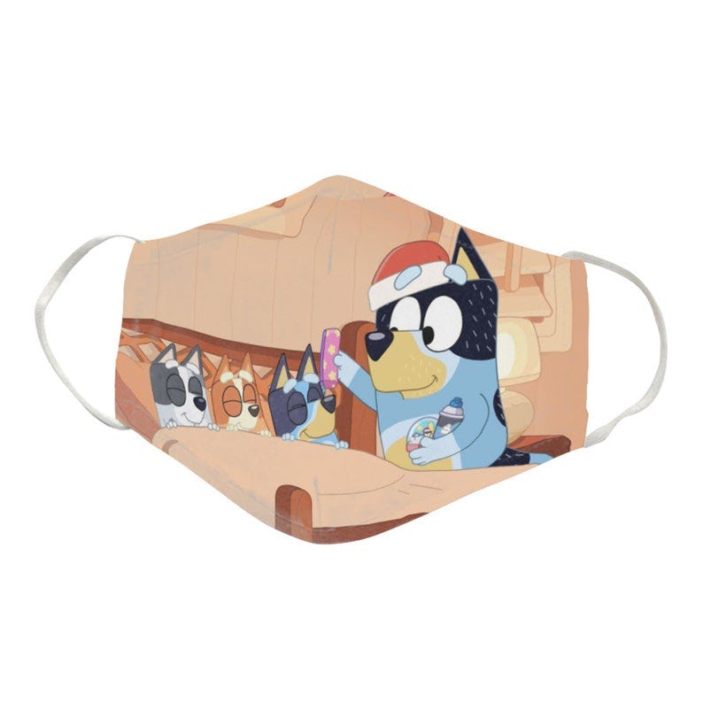 'Bluey' Face Masks For Kids Are Here, & They're Adorable