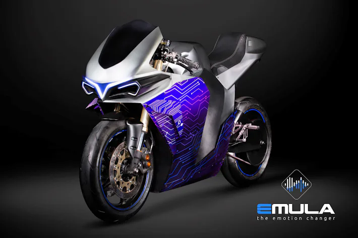 This electric motorcycle can emulate classic gas-guzzling bikes