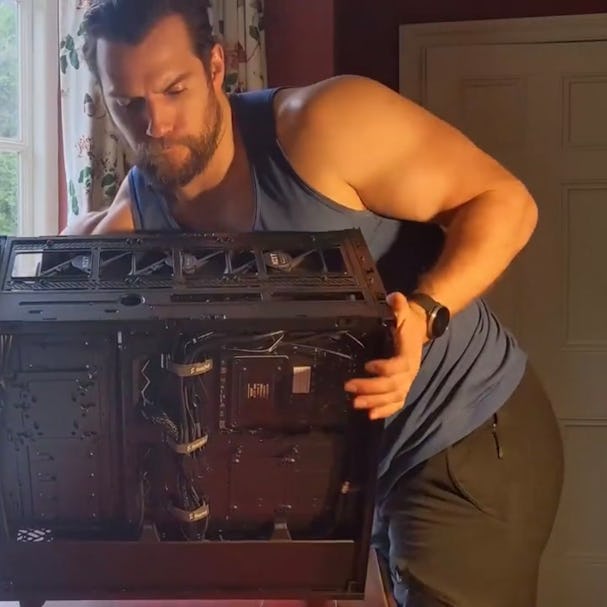 Watch Henry Cavill, noted hot man, learn to build a PC from scratch