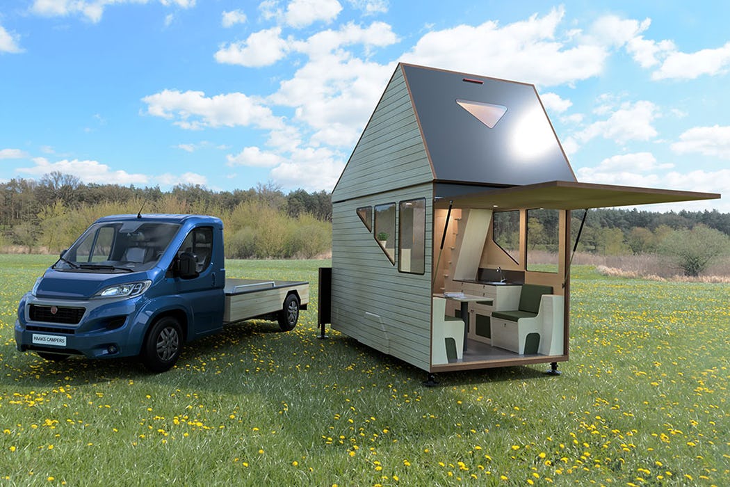 This camper unfurls to become a tiny home on the go