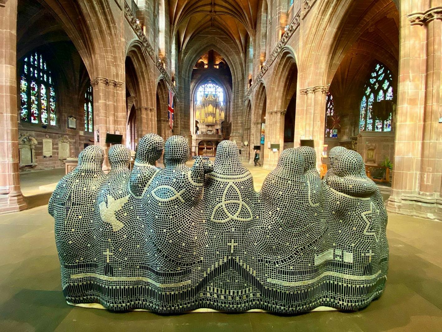 'The Last Supper' sculpted with cement and keyboard keys is heavenly