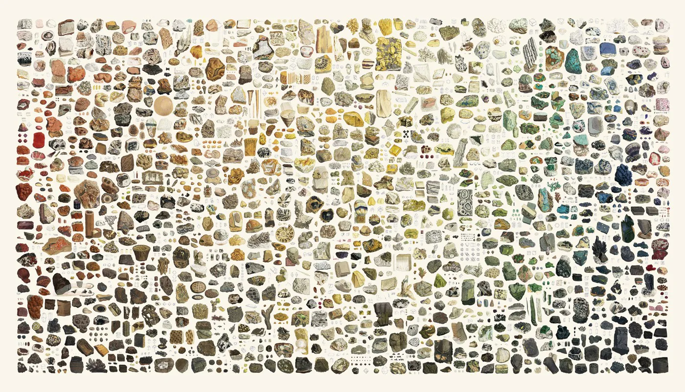 This interactive collage of 200-year-old hand-drawn minerals absolutely ...