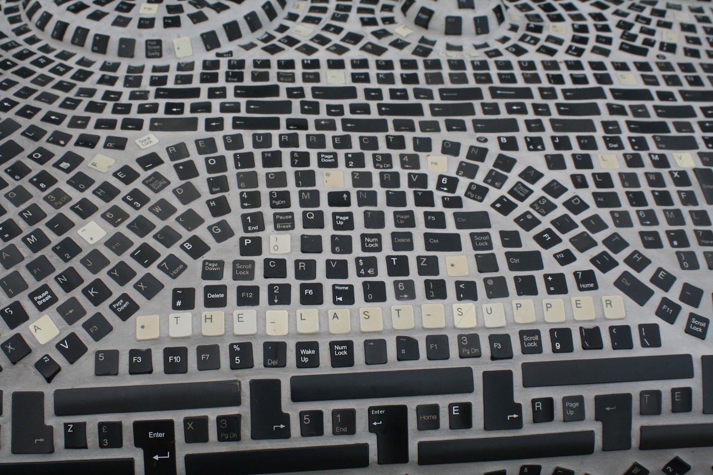 'The Last Supper' sculpted with cement and keyboard keys is heavenly