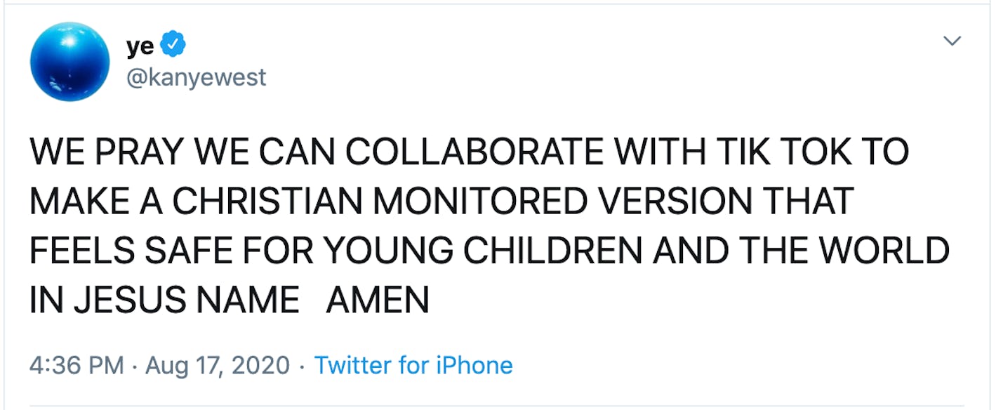 Kanye West says he had a vision for a 'Christian' TikTok: 'Jesus Tok'